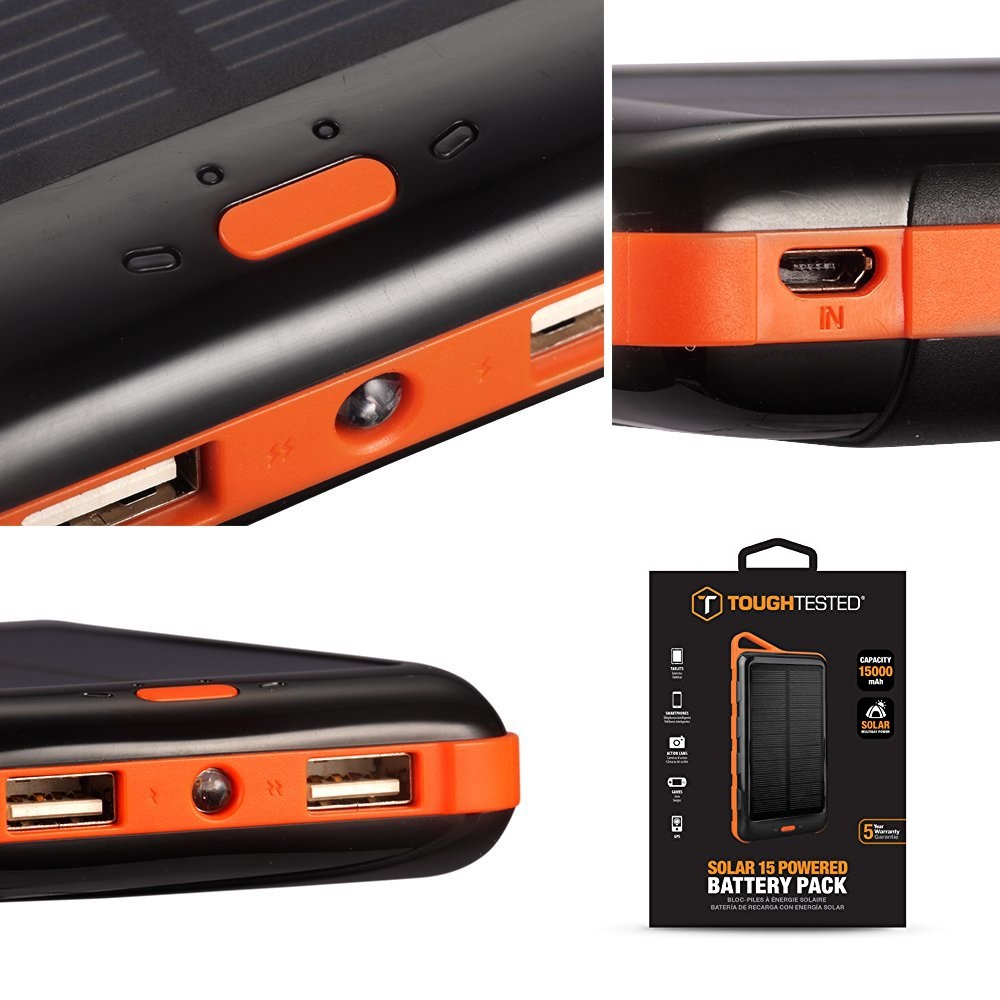 Tough Tested Solar Dual USB 15,000 mAh Battery Pack Review – The Droid Guy
