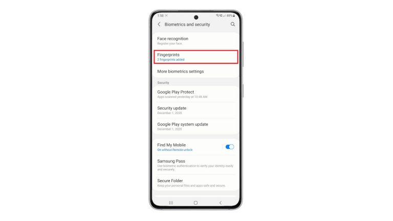 How to Register or Add Fingerprint on Samsung Galaxy S21 | Biometrics ...