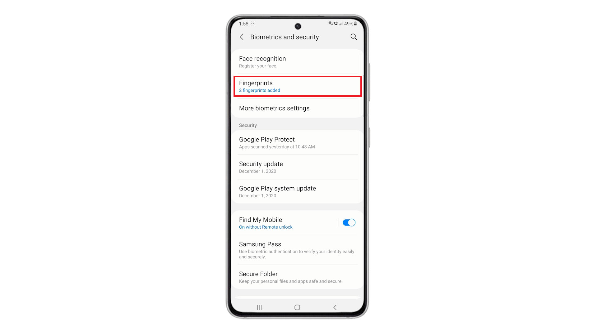 How to Register or Add Fingerprint on Samsung Galaxy S21 | Biometrics ...