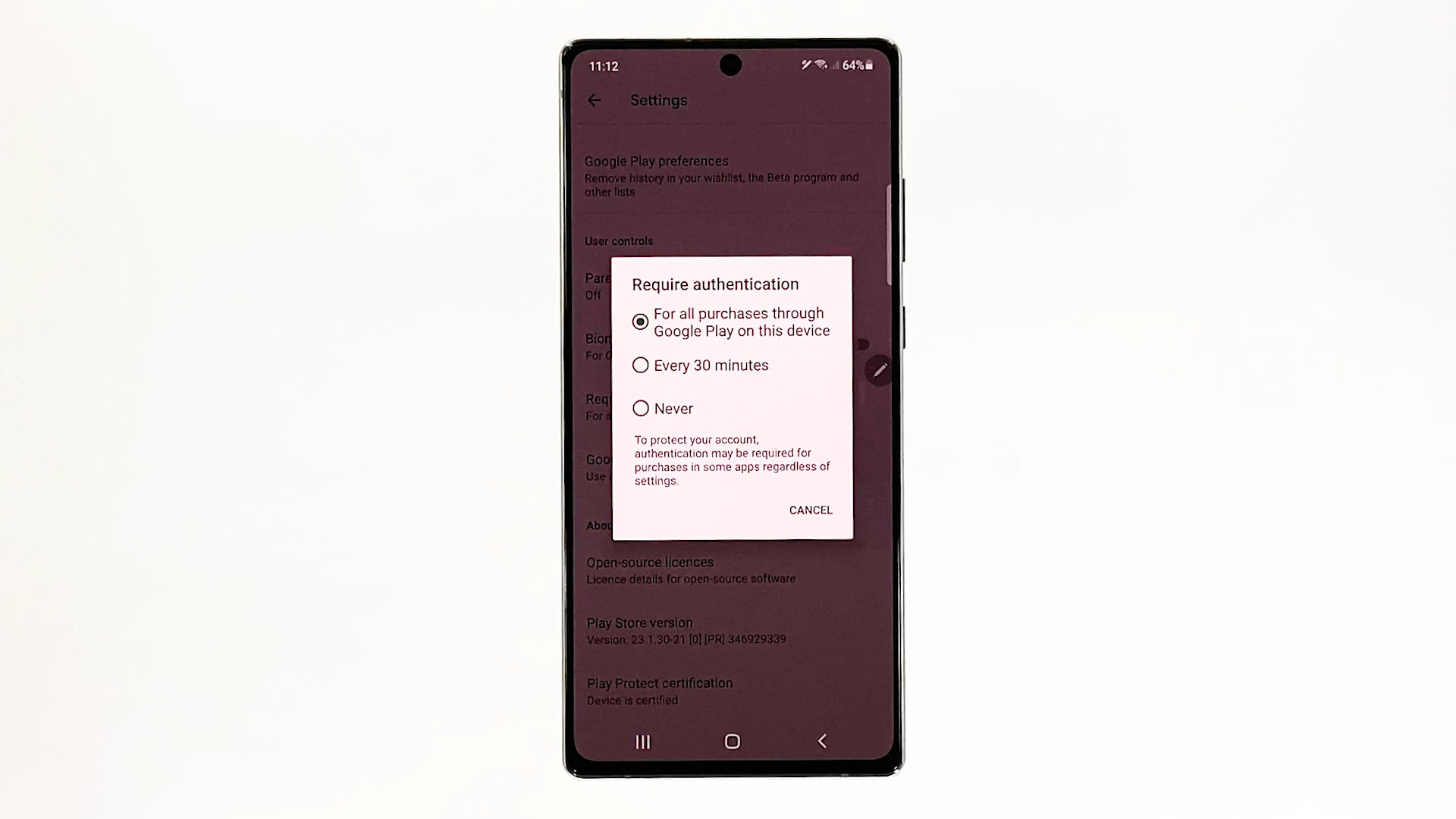 How to Enable Play Store Purchase Authentication on Galaxy Note 20 ...