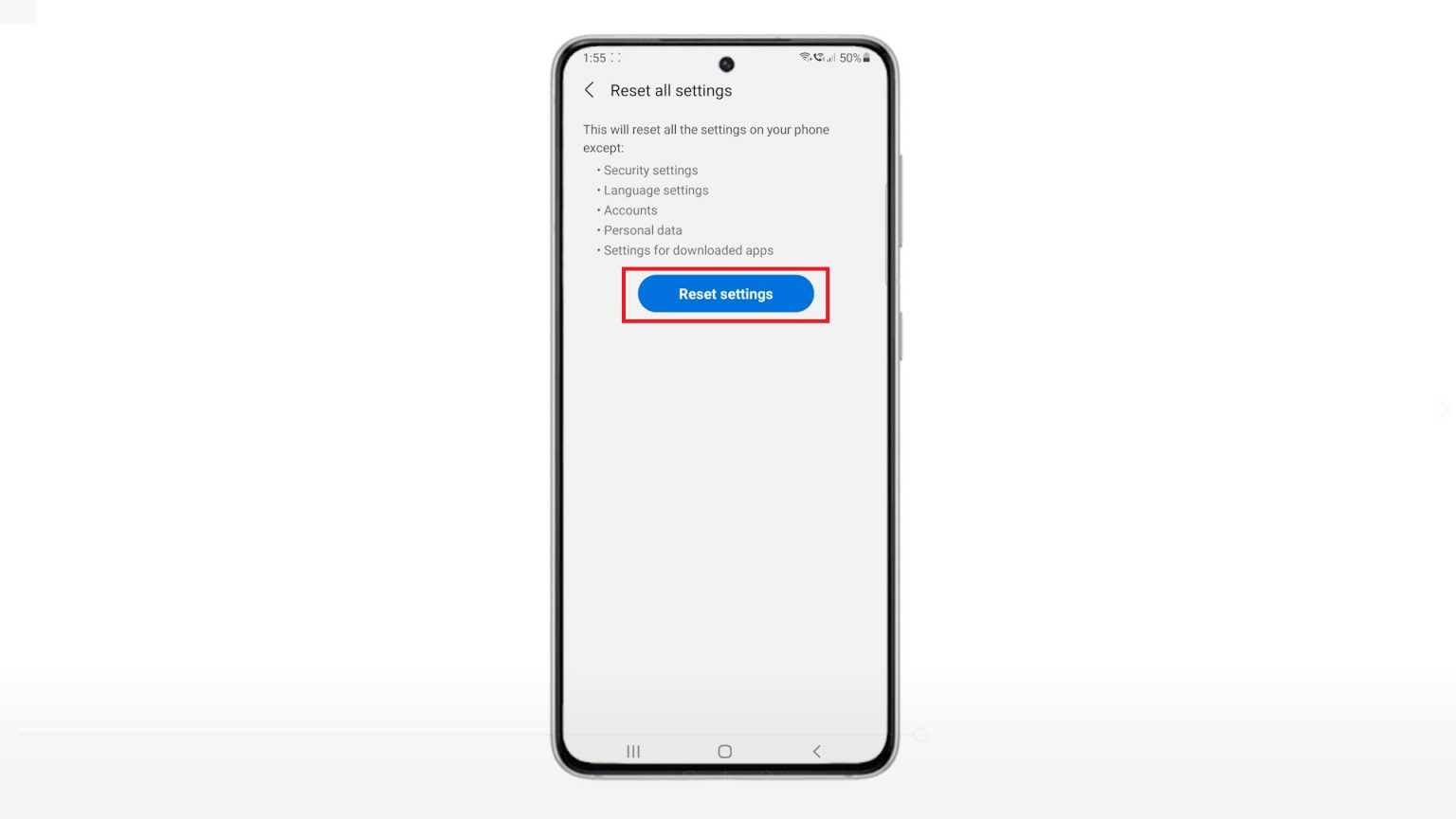How to Reset All Settings on Samsung Galaxy S21 without Deleting Data ...