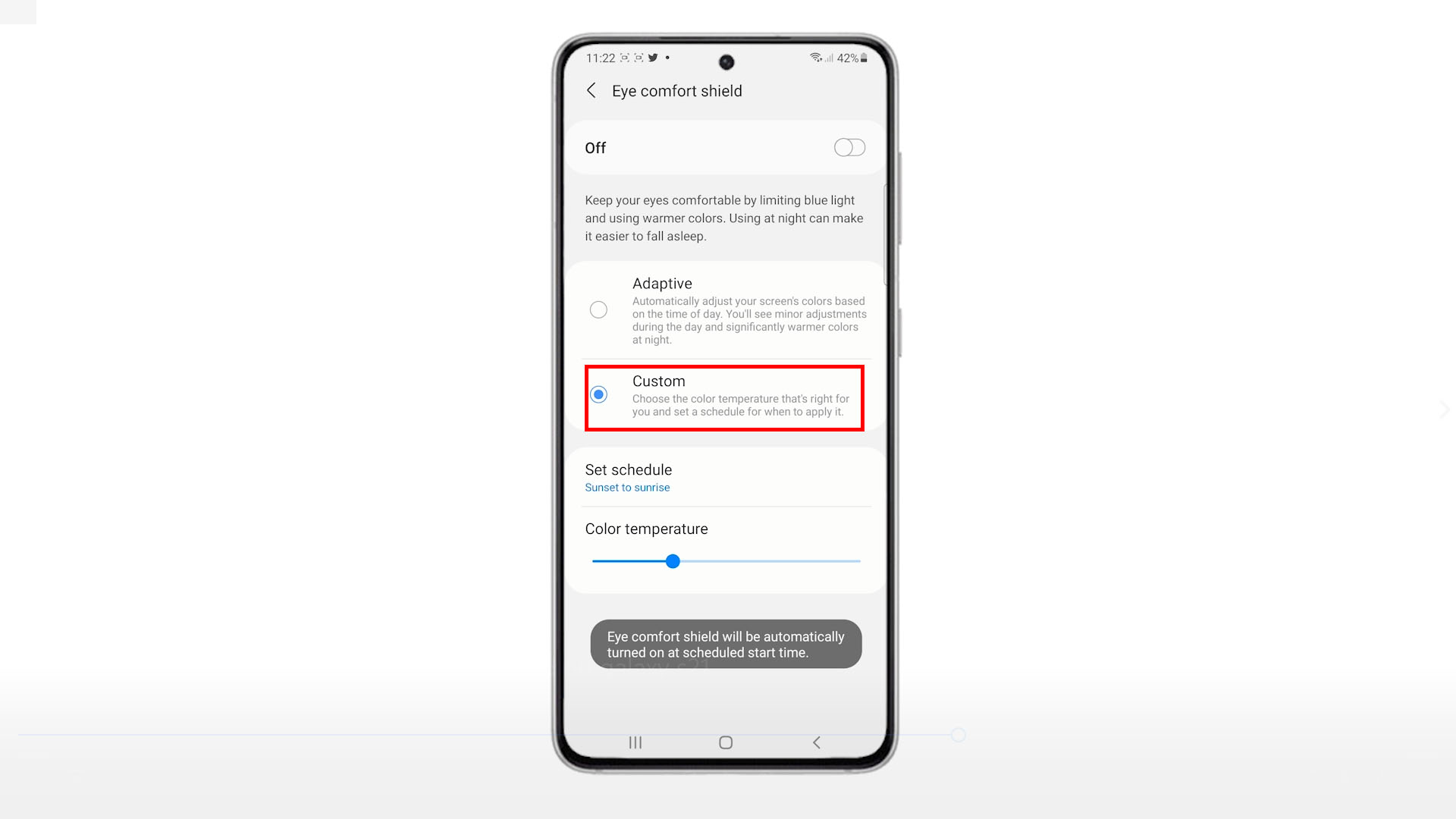 How to Enable Samsung Galaxy S21 Eye Comfort Shield Feature | OneUI 3.1 ...