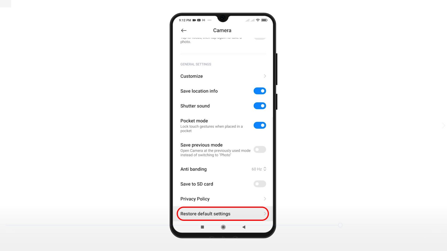How To Restore Camera App Defaults On Xiaomi Redmi Note 8 Pro Reset