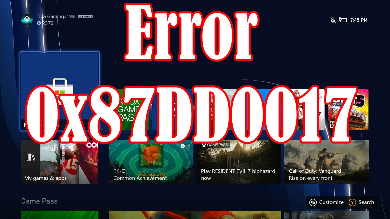 How To Fix The Error 0x87DD0017 On Xbox Series S When Playing – The ...