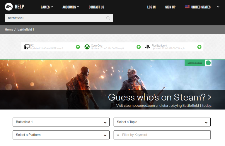 How To Fix Battlefield 1 Won’t Connect To EA Servers Error [Updated ...