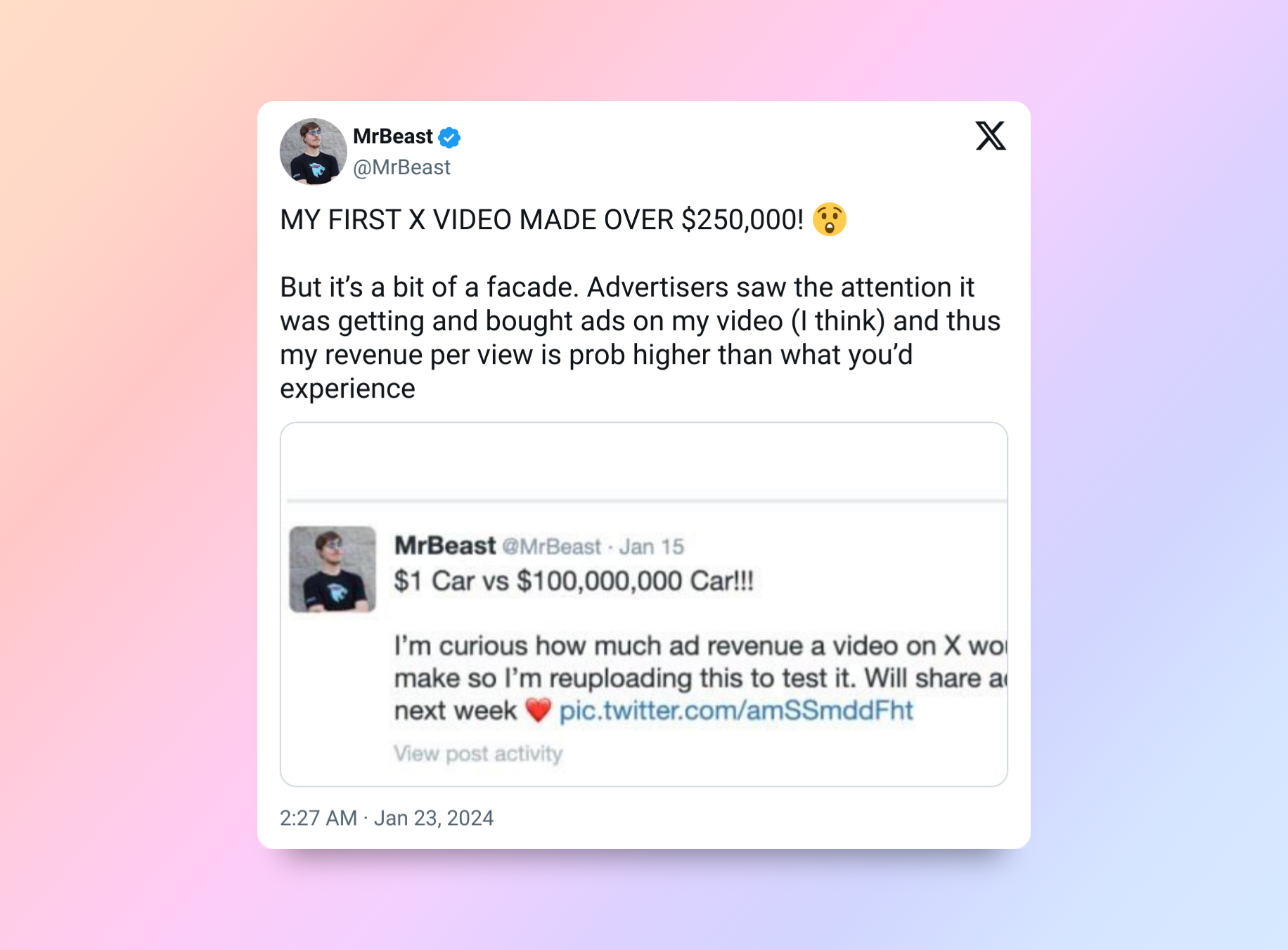 How MrBeast Made a Quarter Million Dollars on X in a Week — And Why It Might Not Be Real – The ...