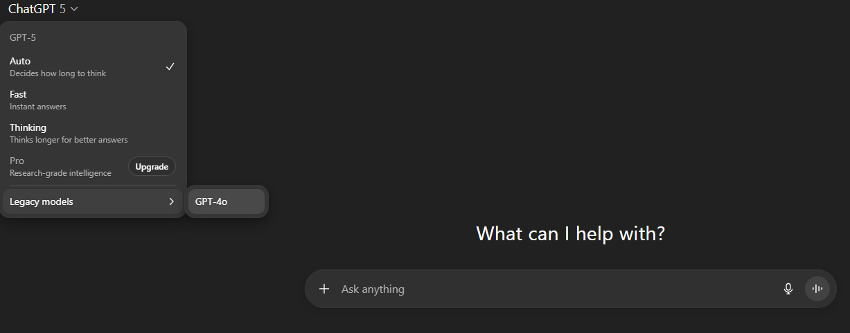 ChatGPT Restores GPT-4o Access After Uproar, While GPT-5 Remains The Default For Most Users ...